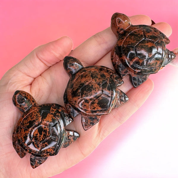 Mahogany Obsidian Turtle Carving | Intuitively Chosen – Grounded Crystals