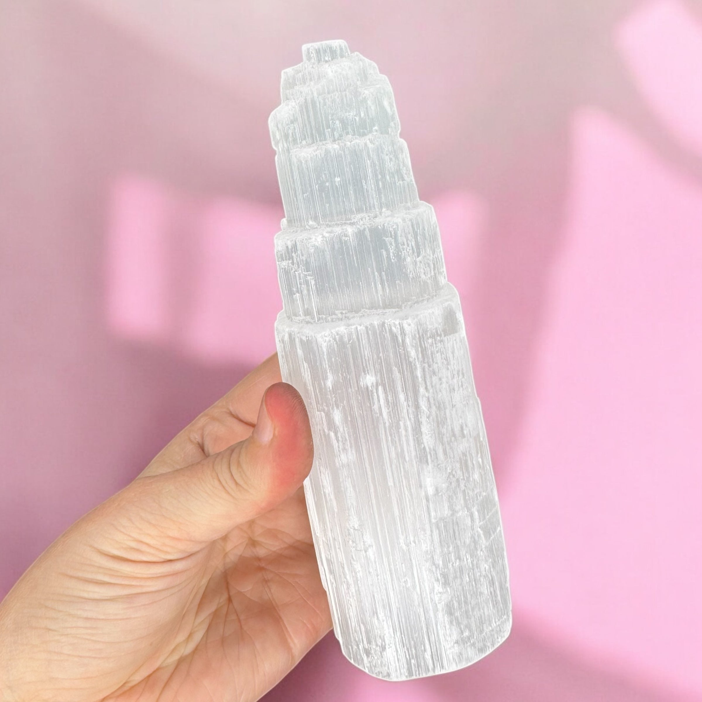 Selenite Tower Medium (15cm) - Intuitively Chosen – Grounded Crystals