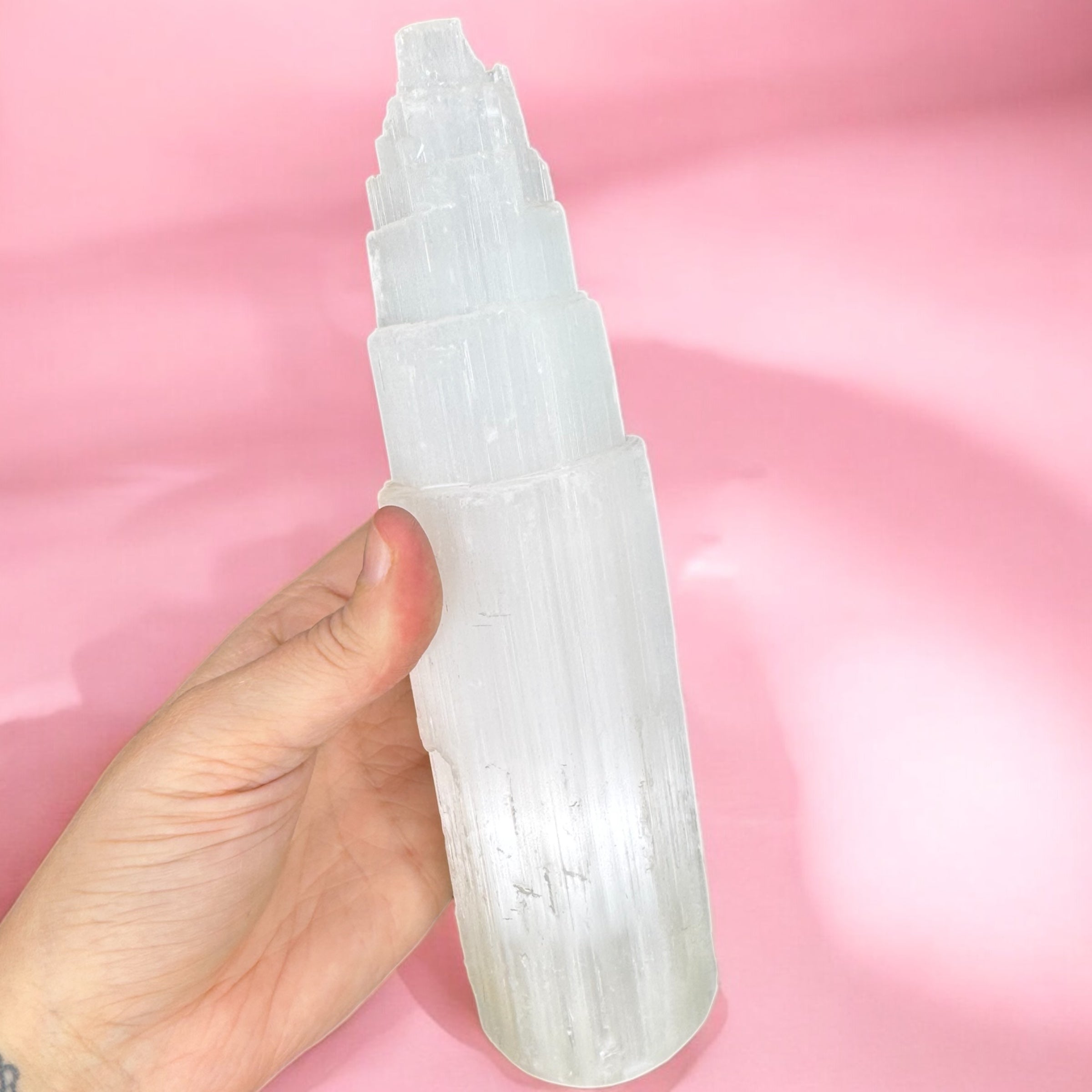 Selenite Tower Large (20cm) - Intuitively Chosen – Grounded Crystals
