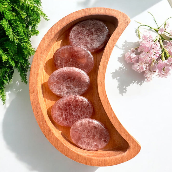 Strawberry Quartz Worry Stones – Grounded Crystals